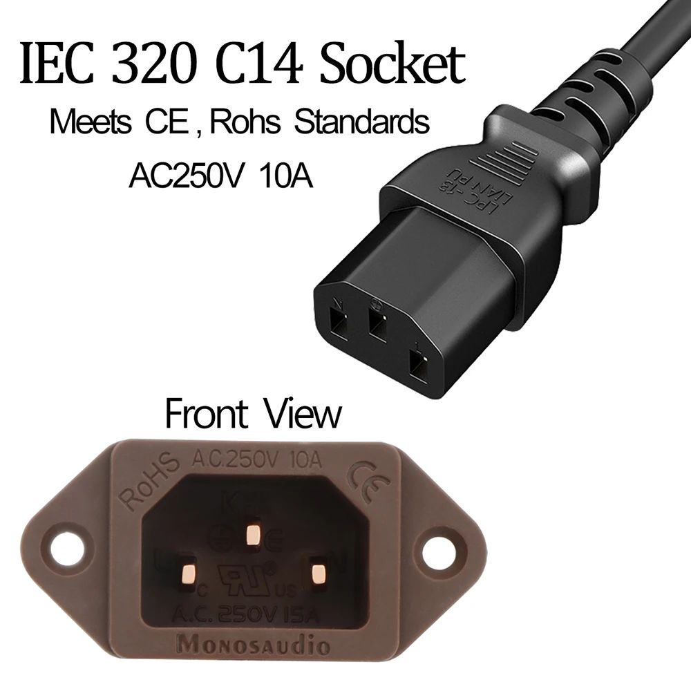 Monosaudio HiFi IC71 позолоченный / медный AC IEC входной разъем ...