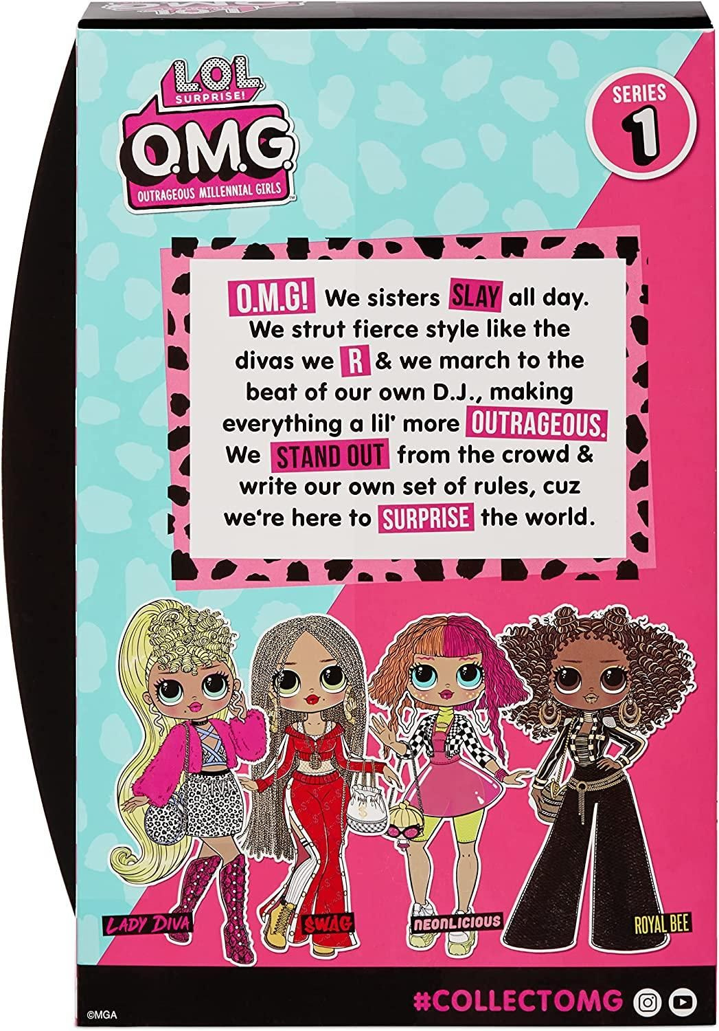 Кукла LOL Surprise OMG Big Sister с длинными волосами и нарядами ...