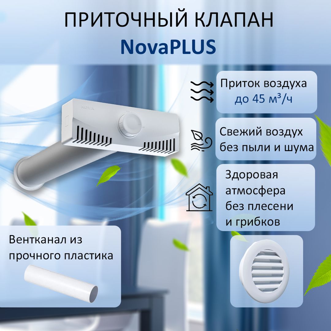 Приточный клапан вентиляции NovaPLUS с вентканалом купить на OZON по ...