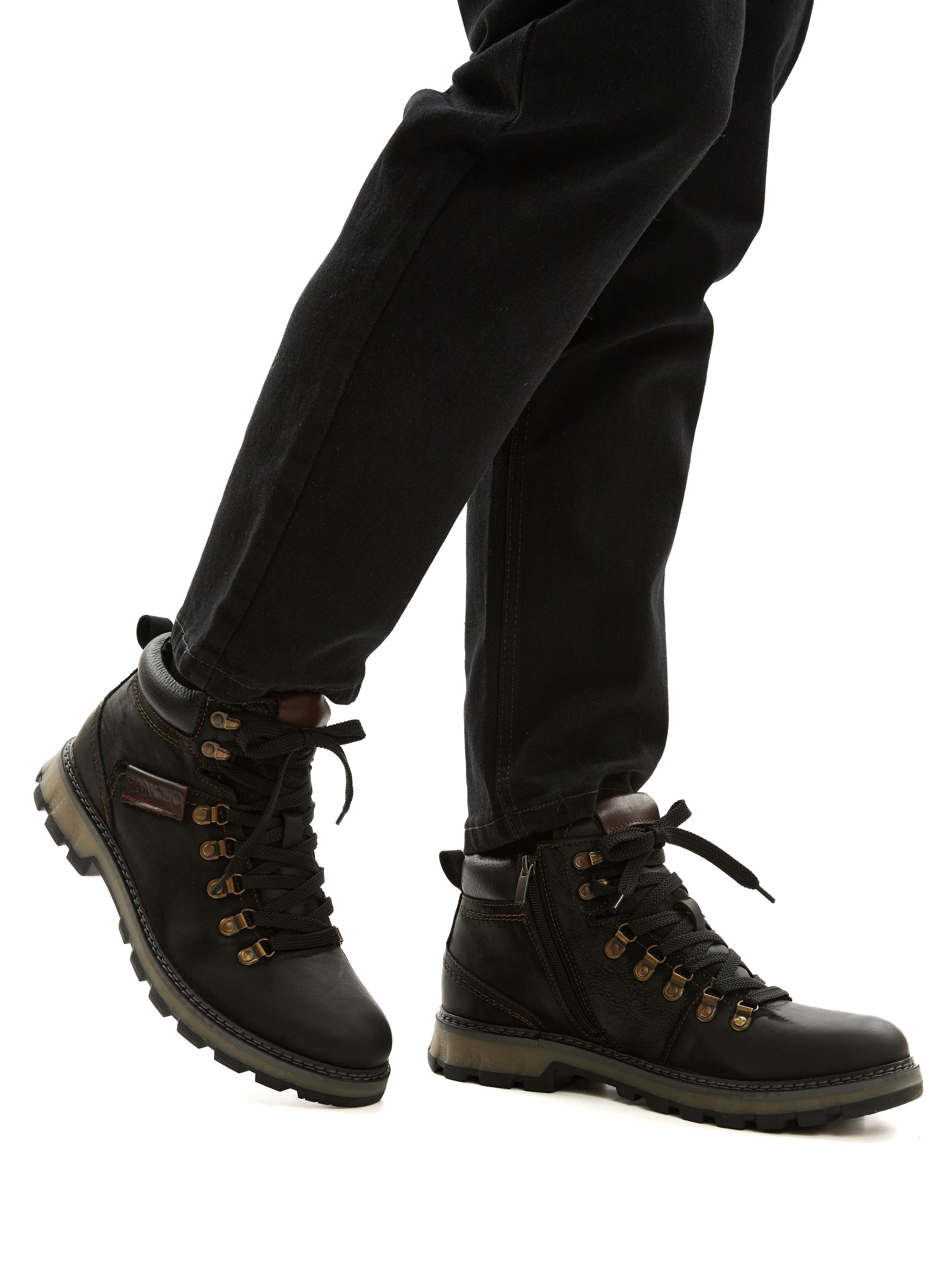 Ботинки Мужской MR.SANCHO черный матовый, размер 43 Зима Молния, Шнурки ...