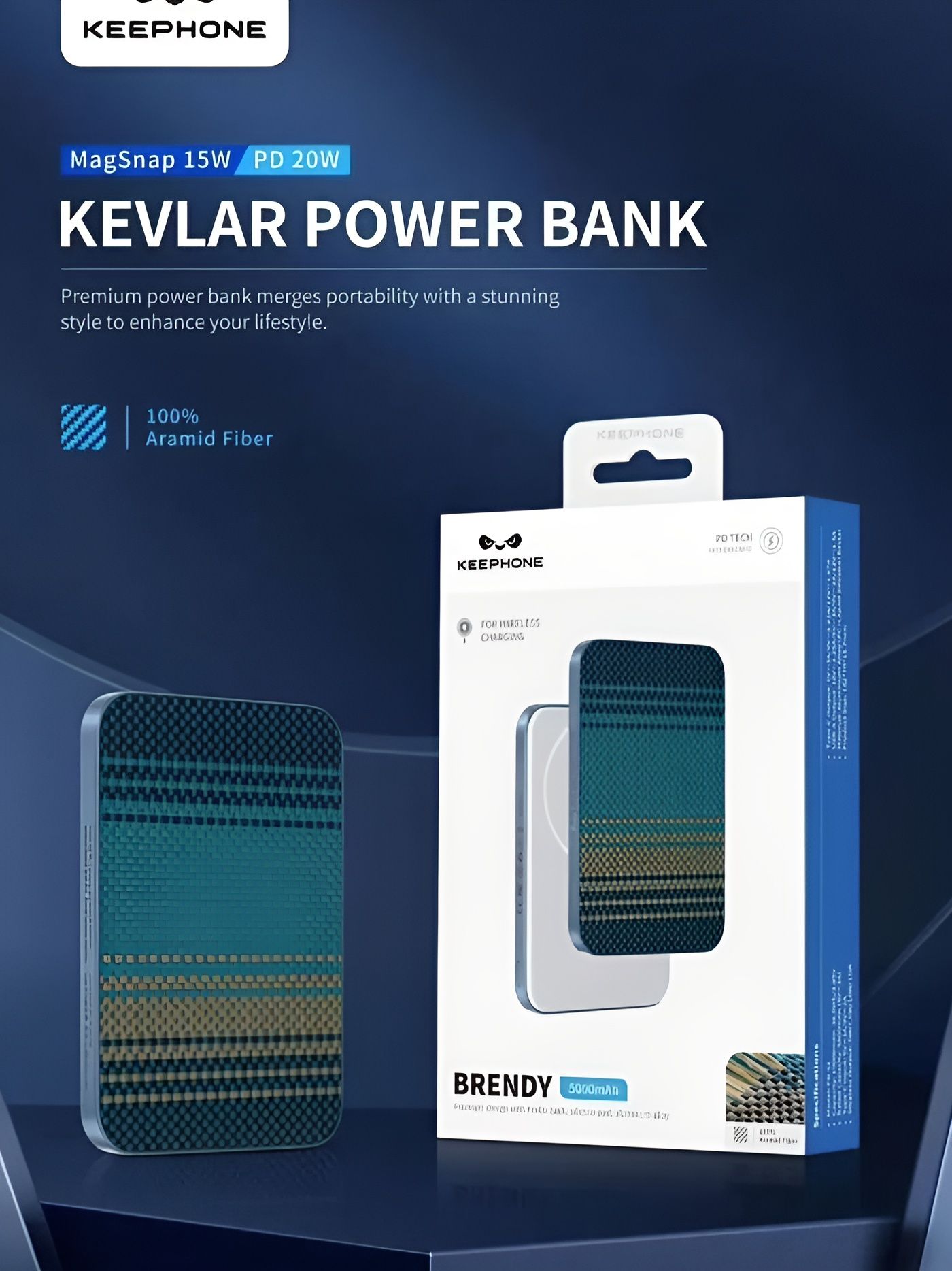 Внешний аккумулятор (Power Bank) KEEPHONE Kevlar Brendy MagSafe Power ...