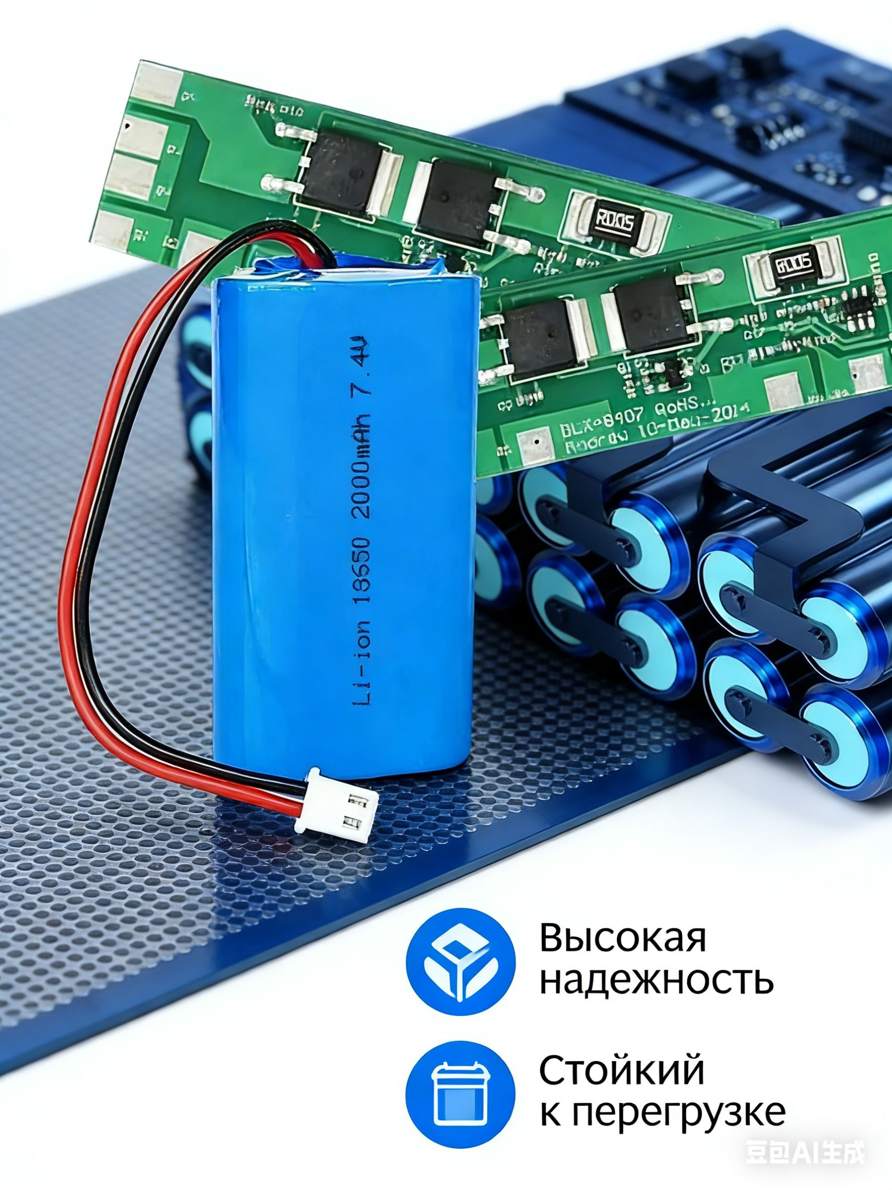Аккумулятор 18650 Li-Ion 7.4V GEALFIS 2000mAh для терминалов и касс ...