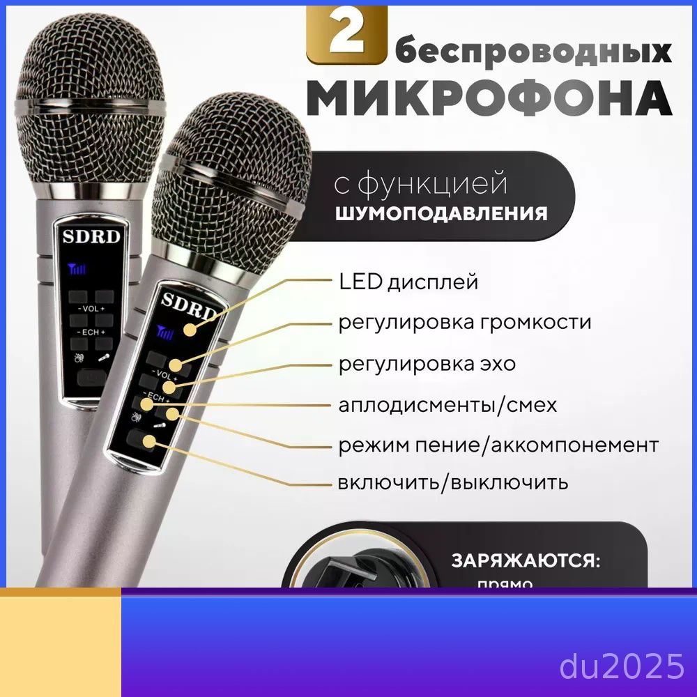 Беспроводная караоке система SDRD SD306 Plus с двумя микрофонами ...
