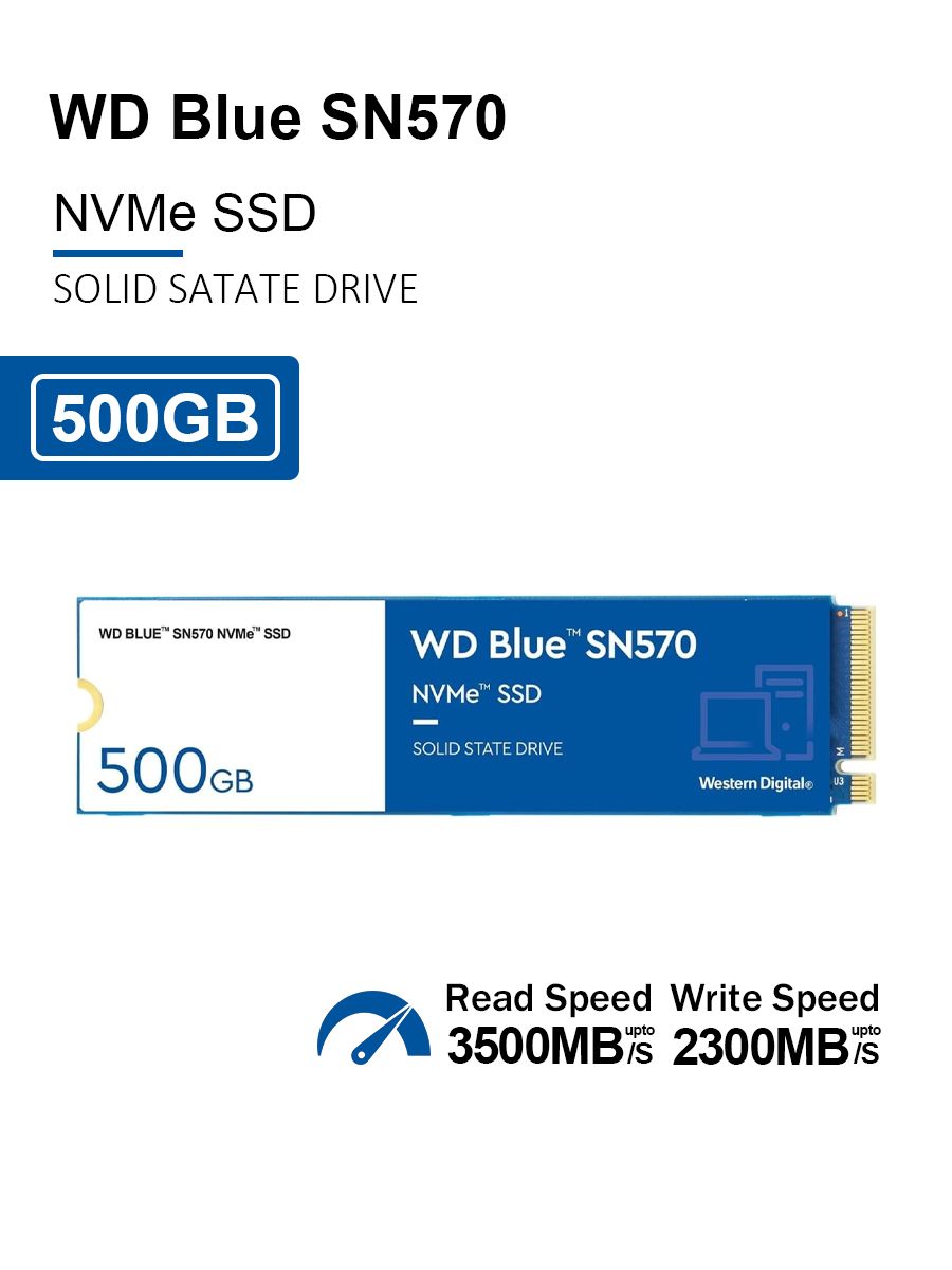 500 ГБ Внутренний SSD диск M.2 2280 PCIe Gen3 x4 NVMe (SN570) купить c ...