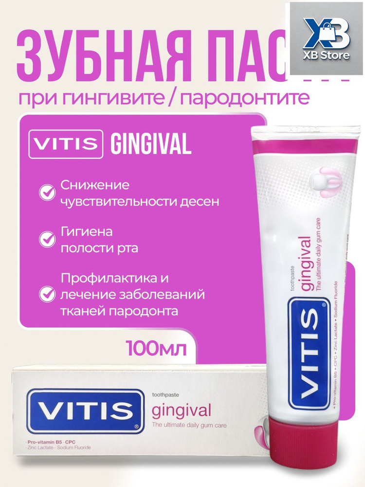 Эксклюзивное средство Vitis Healthy gums 100 мл, ткани полости рта ...