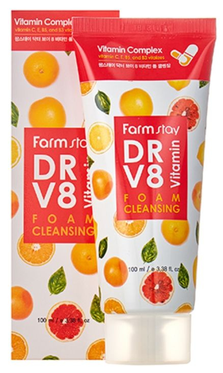 FarmStay Пенка для умывания с витаминным комплексом DR V8 Vitamin Foam ...