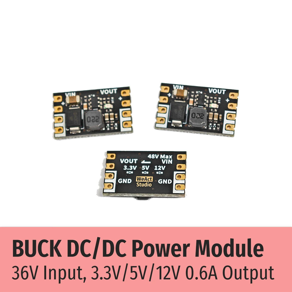 WeAct Studio понижающий мини DC-DC преобразователь на LGS5148 5V (4.5V-36V вход, 5V/0.6A выход ...