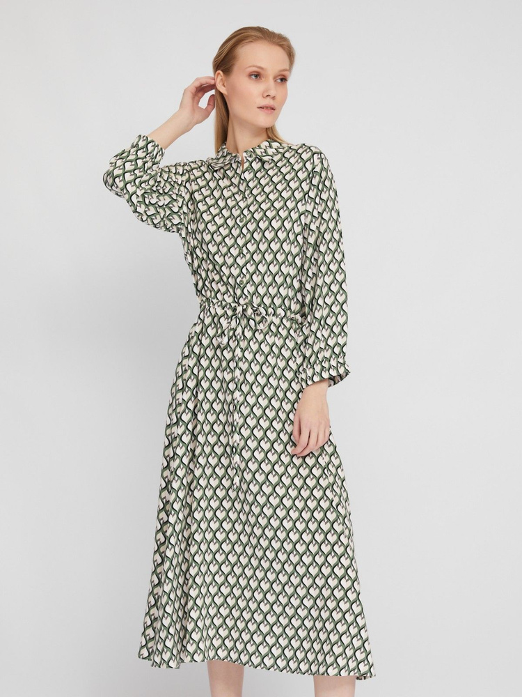 Платье Женский Zolla светло-зеленый Повседневный Три четверти Вискоза, размер 50 Миди купить c ...