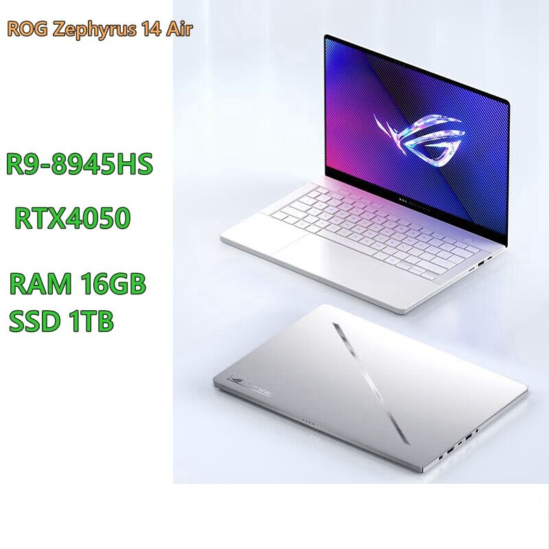 Ноутбук ROG Zephyrus 14 Air 16G/1T R9-8945HS RTX4050,white, белый ...