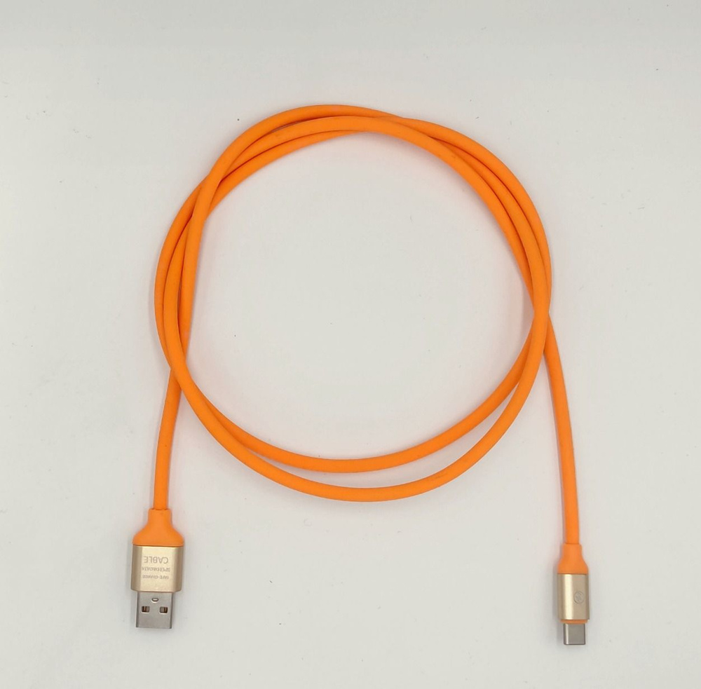 Кабель для зарядки смартфона Usb Type C Цветной Оранжевый купить с