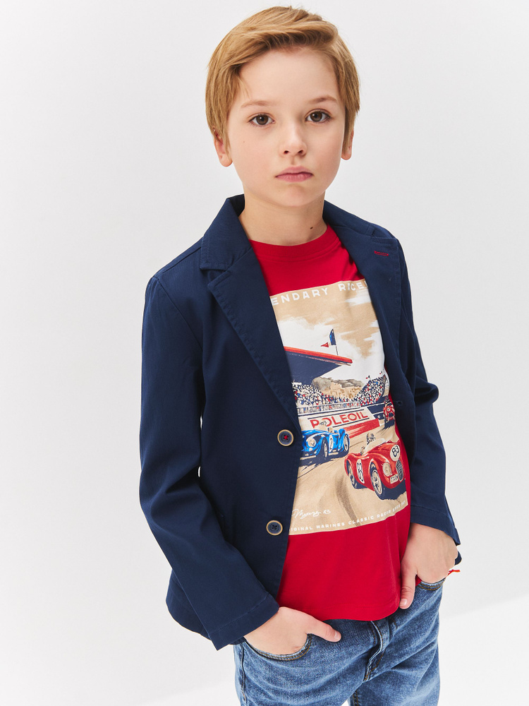 Пиджак Мальчики Original Marines темно-синий, размер 140 Хлопок ...