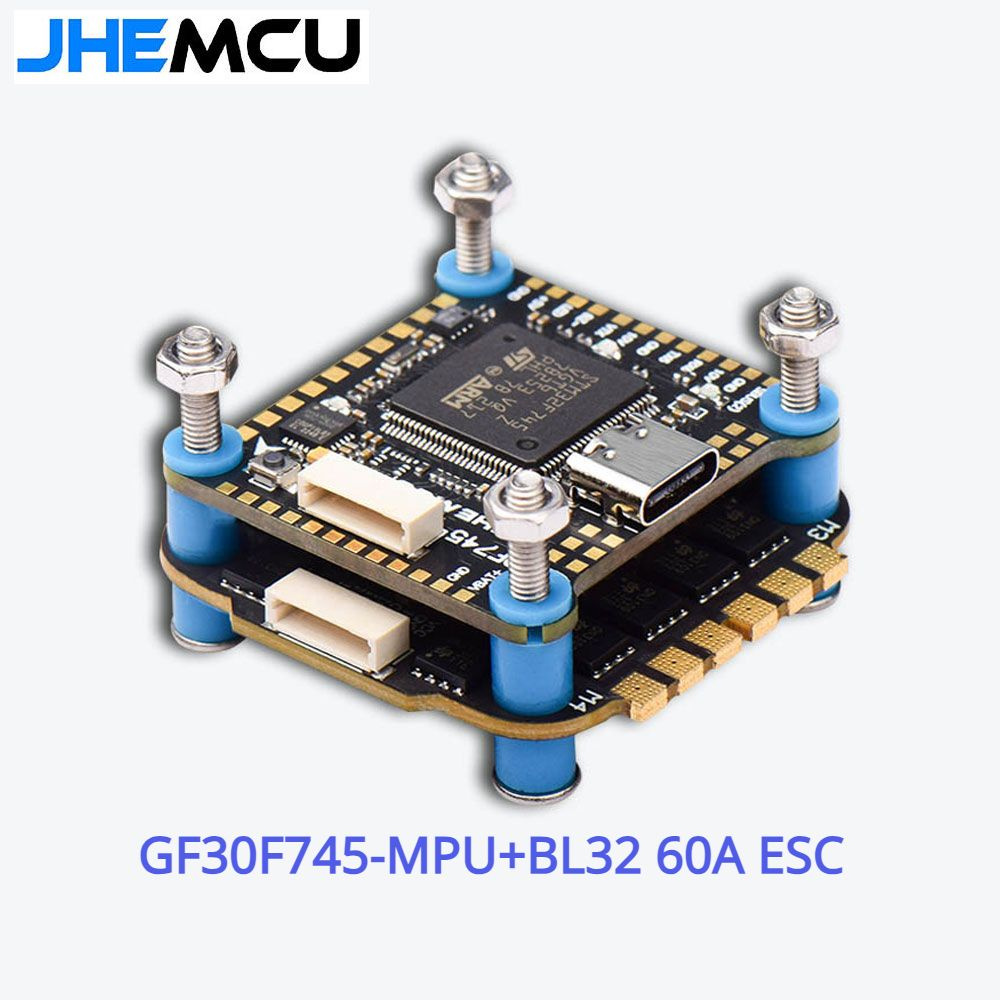 JHEMCU F745 Flight Controller Stack GF30F745-MPU Flight Controller BLHELI_32 45A/ 60A 4в1 ESC 3 ...