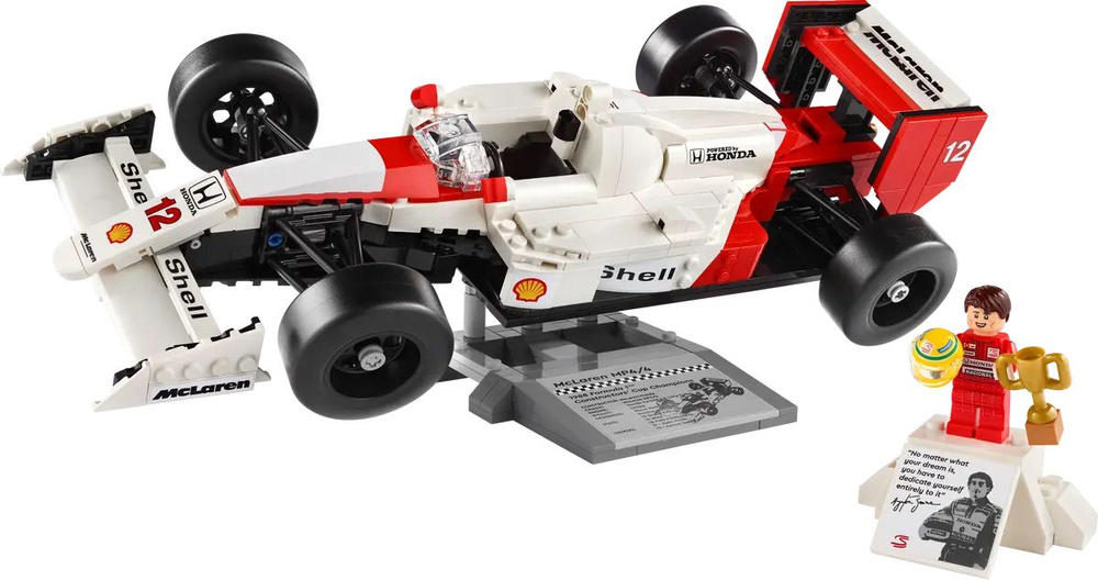 Конструктор LEGO Icons Формула-1 Гоночный автомобиль McLaren MP4/4 и Айртон Сенна, 693 детали ...