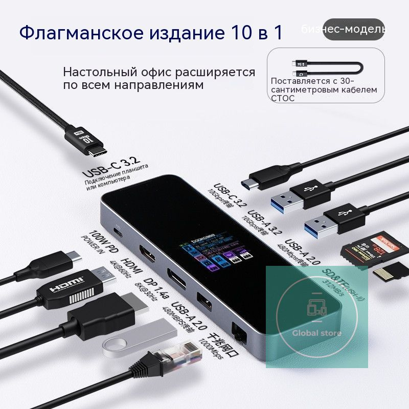 Док-станция с экраном DOCKCASE Type-C ,PD100W,4K60Hz , Dockcase ...