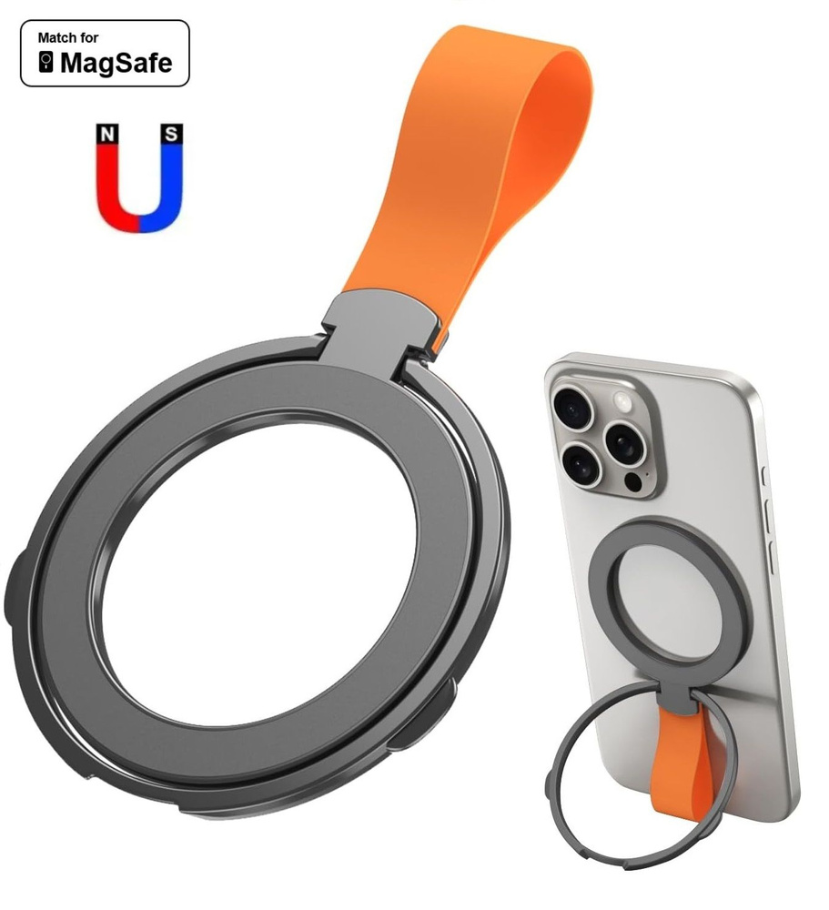 Магнитный держатель Magsafe с опорным кольцом и петлей для iPhone ...