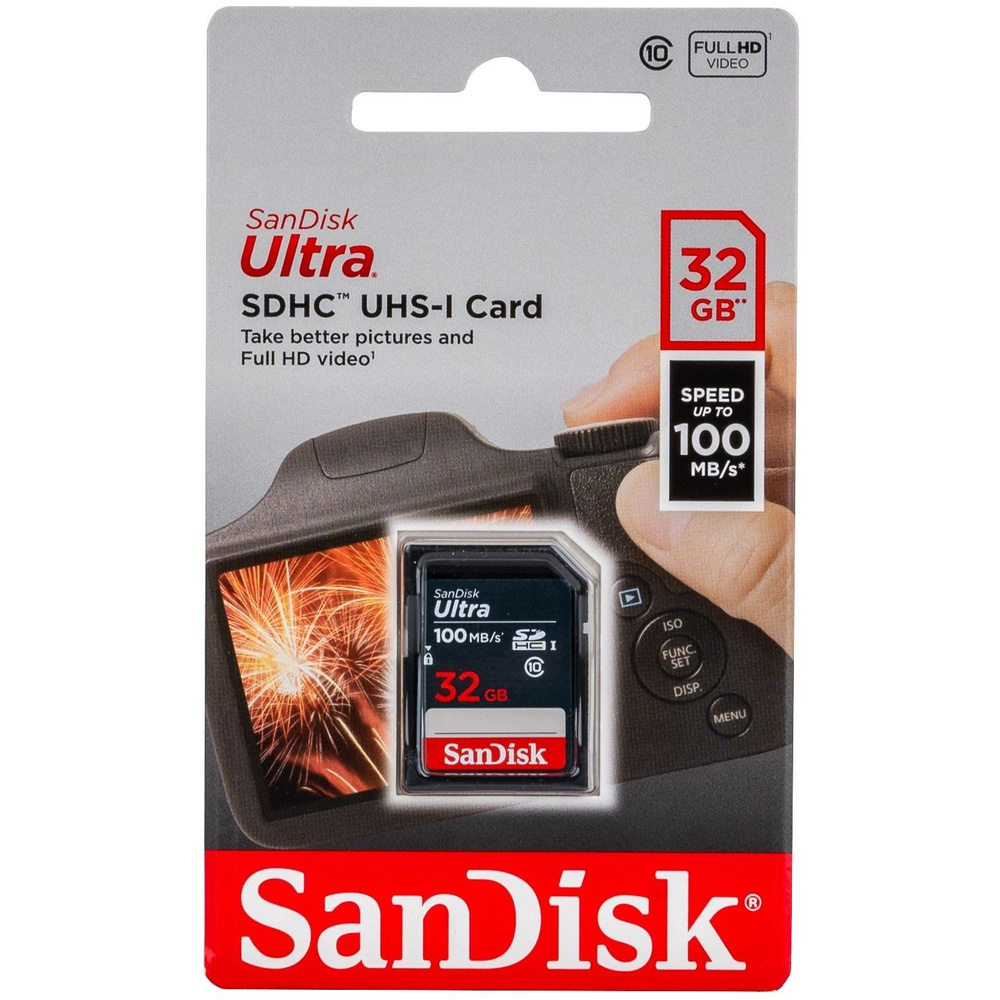 Карта памяти SanDisk SDHC 32 ГБ Ultra Class 10 UHS-I, 100 Мб/с купить на OZON по низкой цене ...