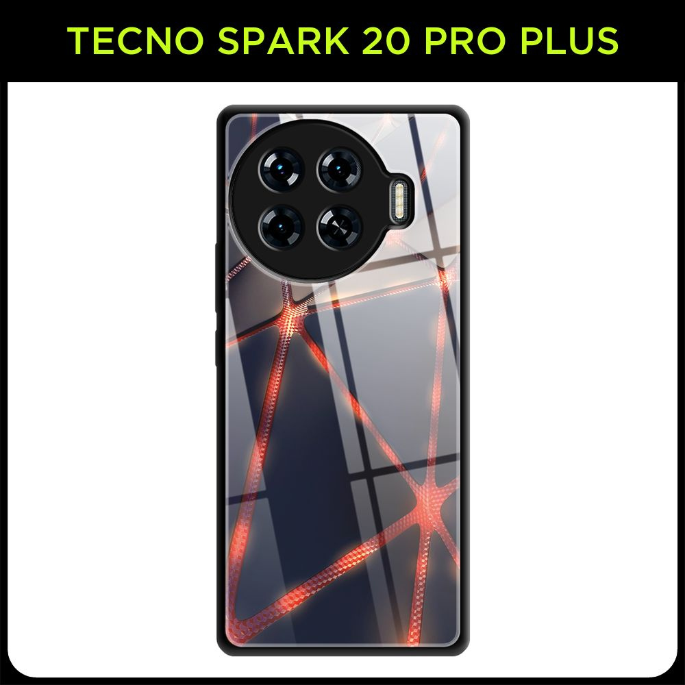 Стеклянный чехол на Tecno Spark 20 Pro Plus / Текно Спарк 20 Про Плюс с ...