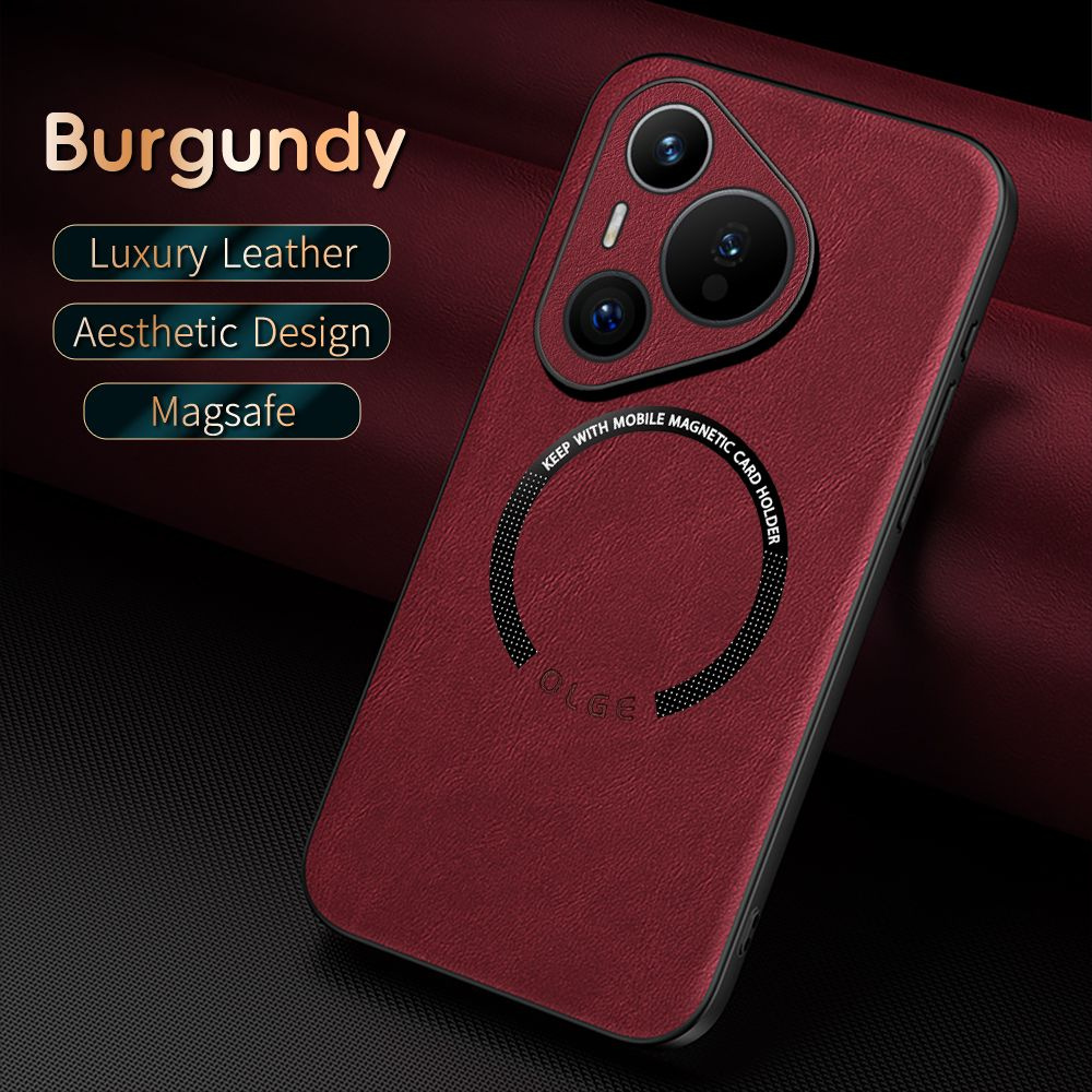 Роскошная кожаный MagSafe чехол для Huawei Pura 70 ( Хуавей Пура Р70 ...