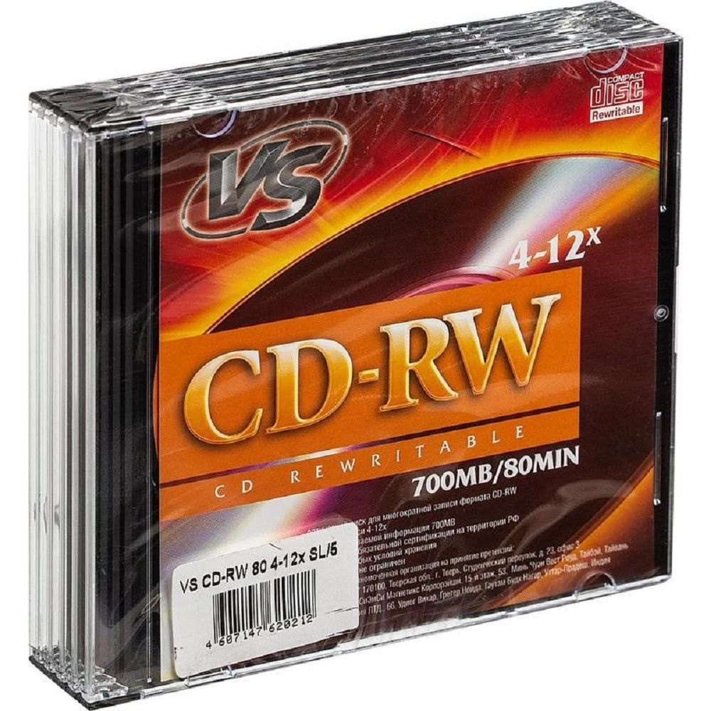 Vs Диск CD - RW 80 4 - 12x SL 5 CDRWSL501 620212 купить на OZON по ...