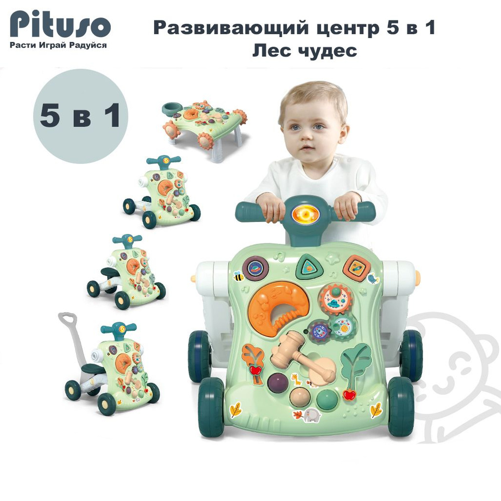 Развивающий центр Pituso Ходунки-каталка-столик-самокат-беговел 5в1 Лес чудес купить на OZON по ...