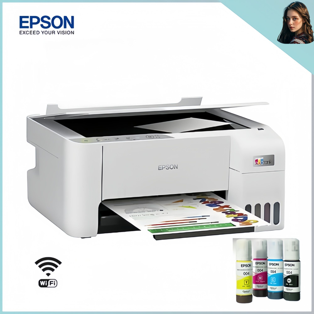 Epson МФУ Струйное L3256..,A4 ,Wi-Fi, белый, прозрачный купить на OZON по низкой цене (1692561634)