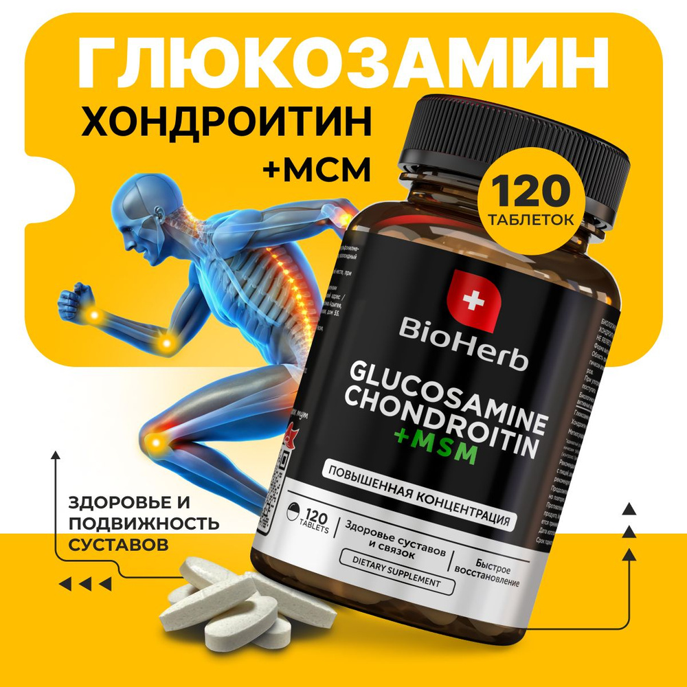 BioHerb Глюкозамин Хондроитин + msm для суставов, 120 таблеток купить на OZON по низкой цене ...