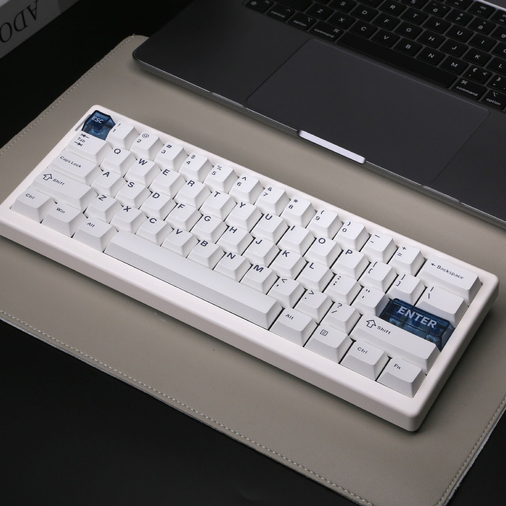 Клавиатура QK61 V2, (Cherry MX RGB Blue), Английская раскладка, белый ...