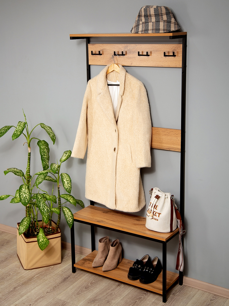 Прихожая, дерево/металл, Дуб Вотан, Frame купить на OZON по низкой цене ...