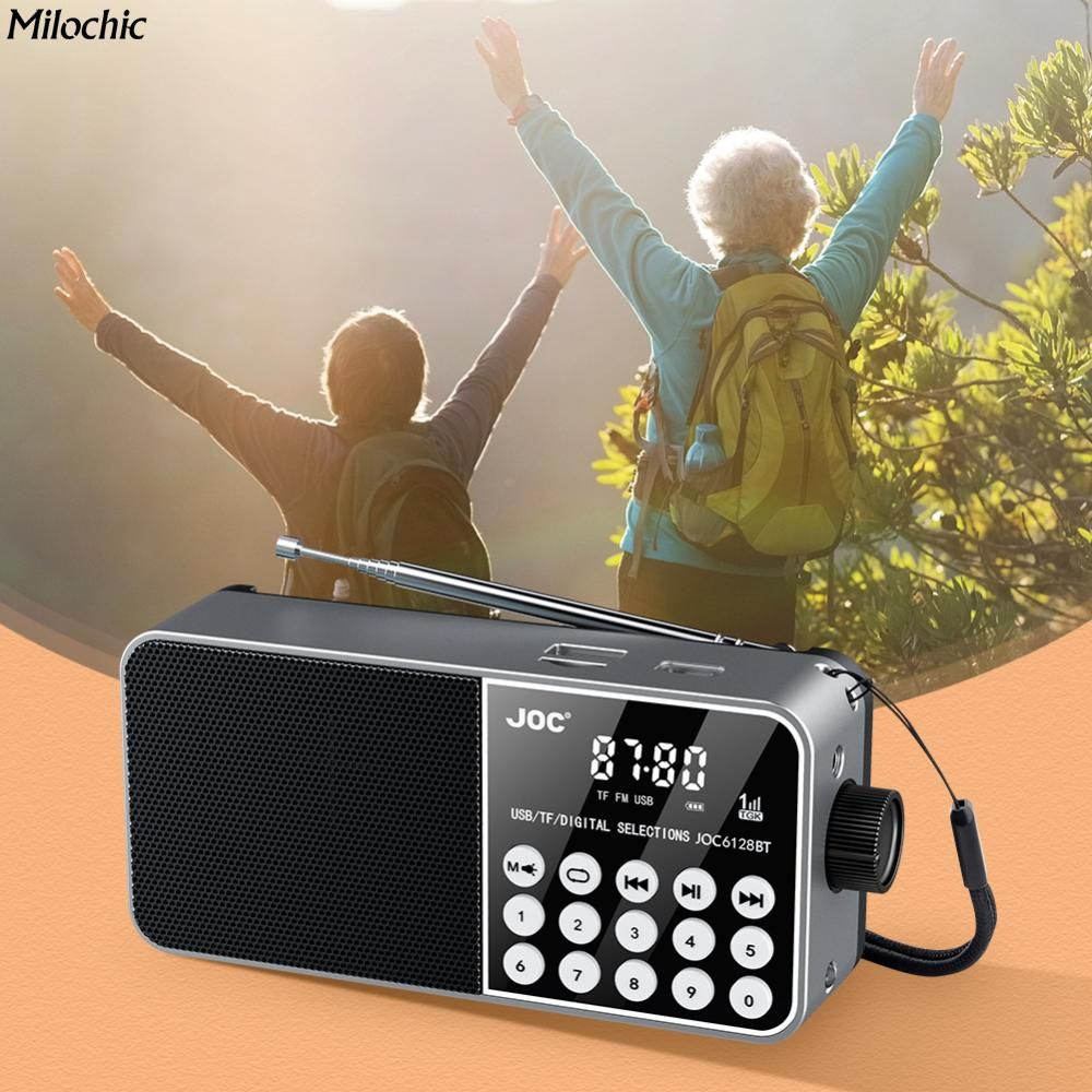 milochic Магнитола Портативное мини-радио, поддержка TF-карты, светодиодный дисплей, режим ...