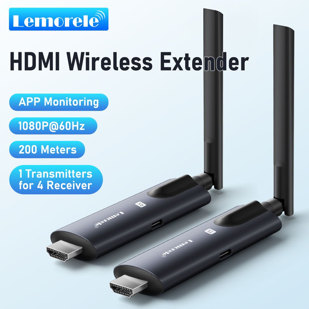 Lemorele 5G 200M беспроводной HDMI передатчик и приемник для встреч ...