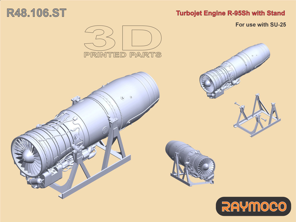 Дополнения из смолы 1/48 Turbo Jet Engine R-95SH/w Stand (Raymoco ...