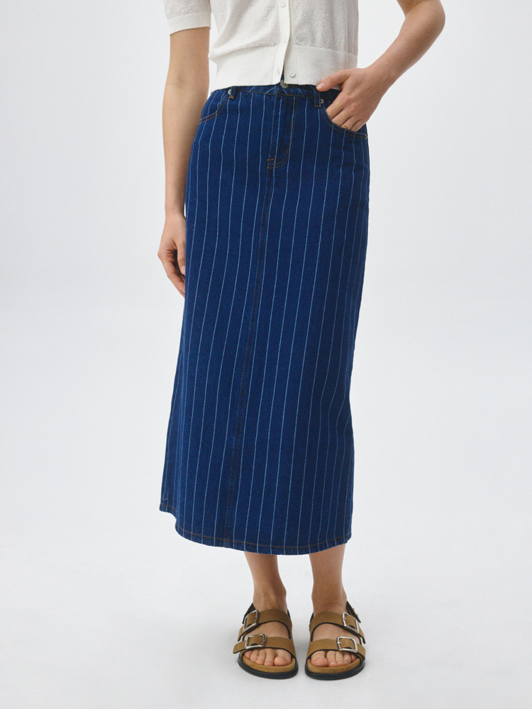 Юбка Женский SELA индиго, размер 44 Лето купить c доставкой на OZON по низкой цене (1991196772)