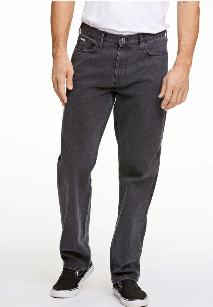 Брюки Мужской DOSHER прямые серый Спандекс, Хлопок Повседневный, размер ...