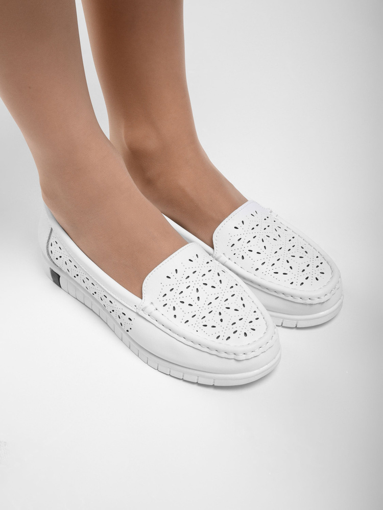 Мокасины Женский Kari белый, размер 38 Без застёжки G Лето Анатомическая стелька купить c ...