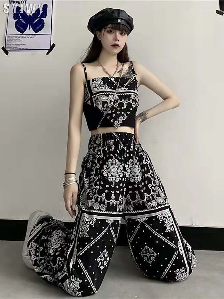 Комплект одежды Женский SYJWY Повседневный черный, размер 44 Политекс Другое Пряжки Китай На ...