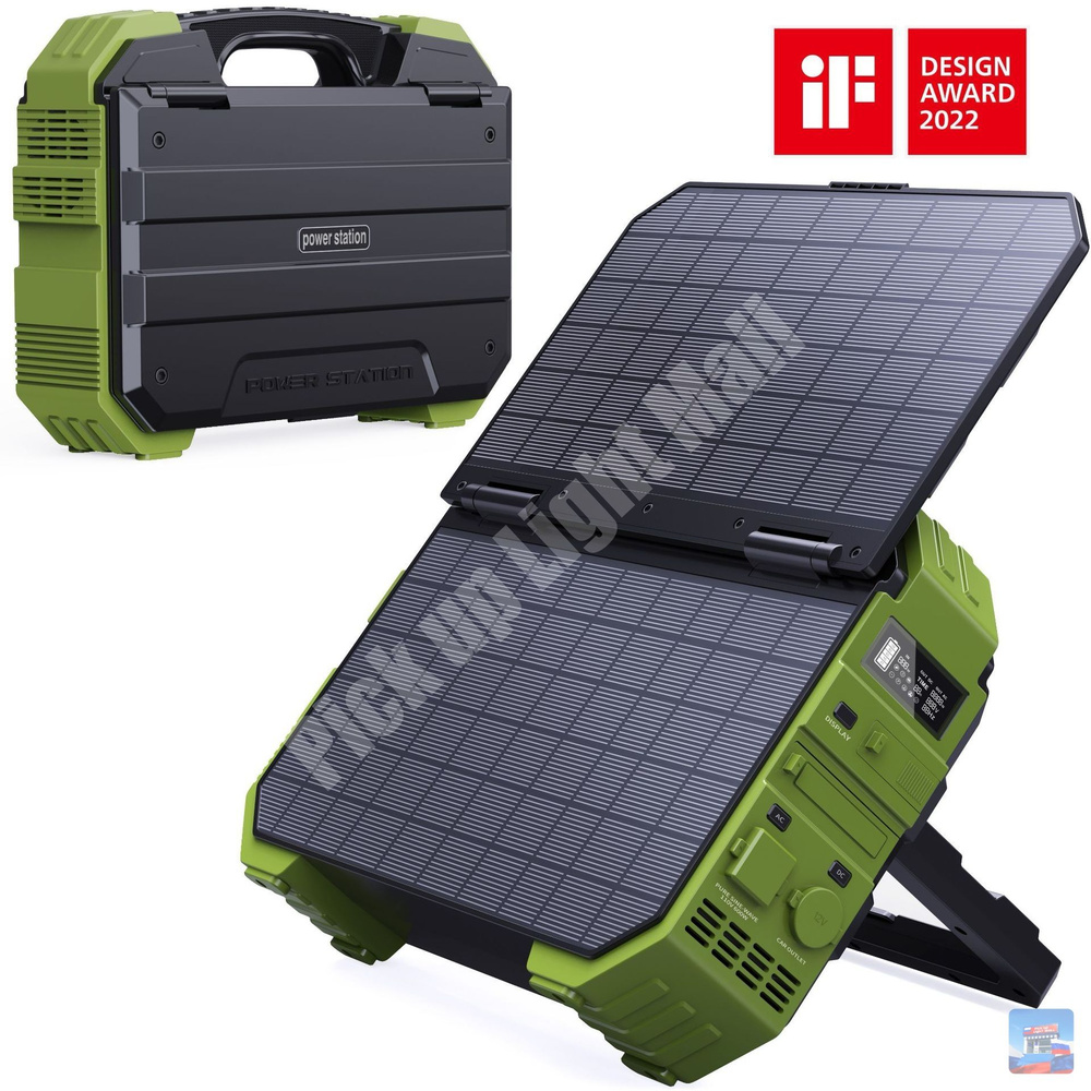 Портативная электростанция 1000W с солнечной панелью LiFePO4 614WH ...