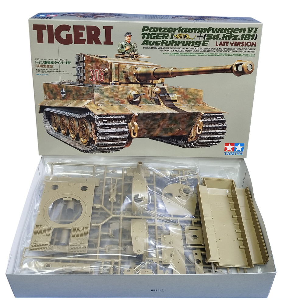 35146 TAMIYA Танк TIger I Ausf.E (поздняя версия) c наборными траками и ...