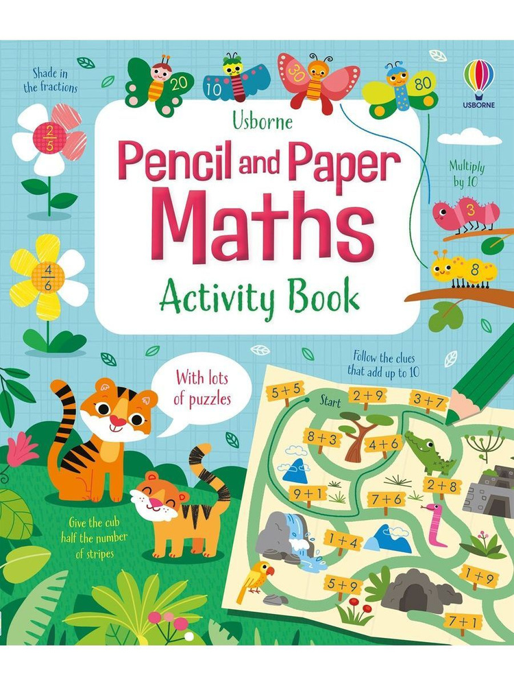 Usborne Pencil and Paper Maths Activity Book книга весёлых заданий по ...