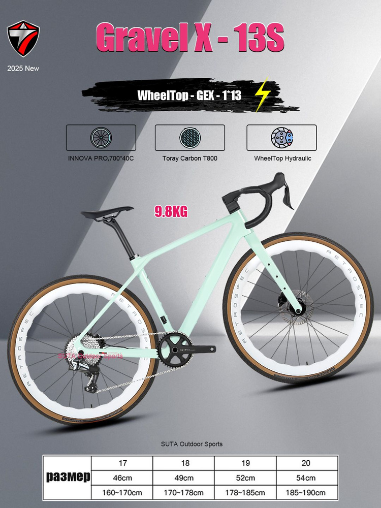 TWITTER BIKE Велосипед Гравийный, Gravel X WheelTop GEX-13 , карбоновые обода купить на OZON по ...