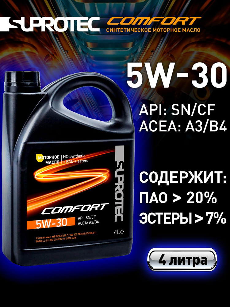 Масло моторное Suprotec comfort 5W-30 Синтетическое 4 л 124367 купить c ...