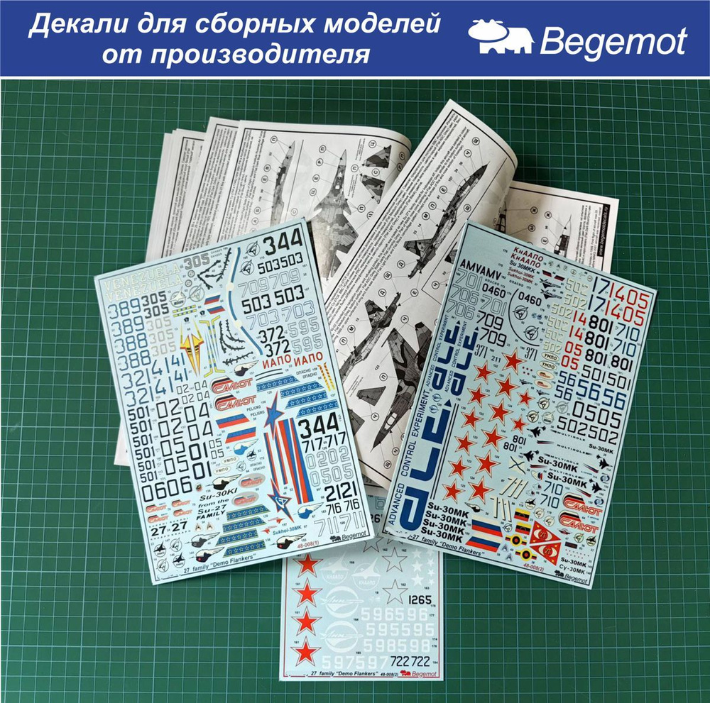 48-008 Деколь (Декаль) для сборной модели "Сухой Су-27" демо-версии ...