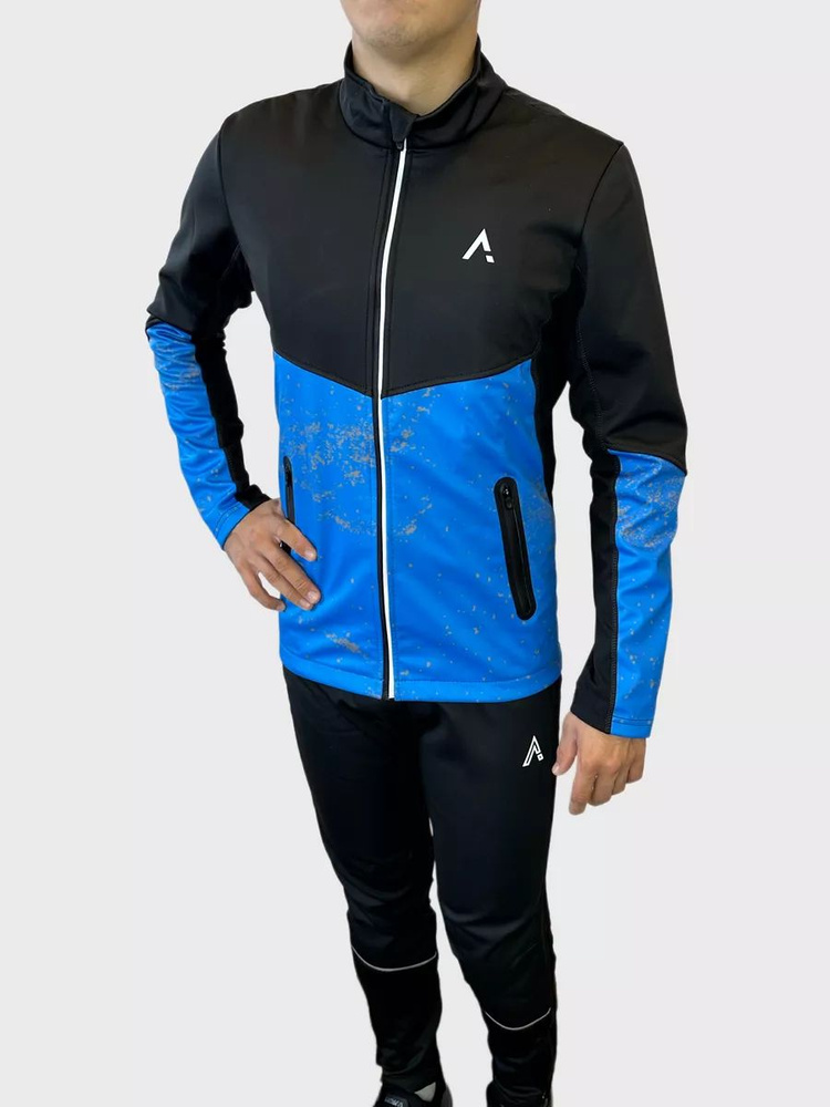 Костюм спортивный Мужской, Женский ARSWEAR Спортивный синий, размер 54 Softshell Абстракция ...