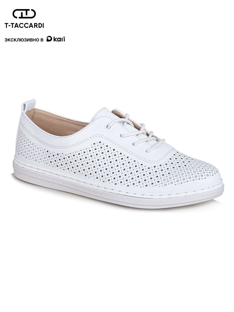 Полуботинки Женский T.TACCARDI белый, размер 40 Лето G Шнурки Платформа Перфорация купить c ...