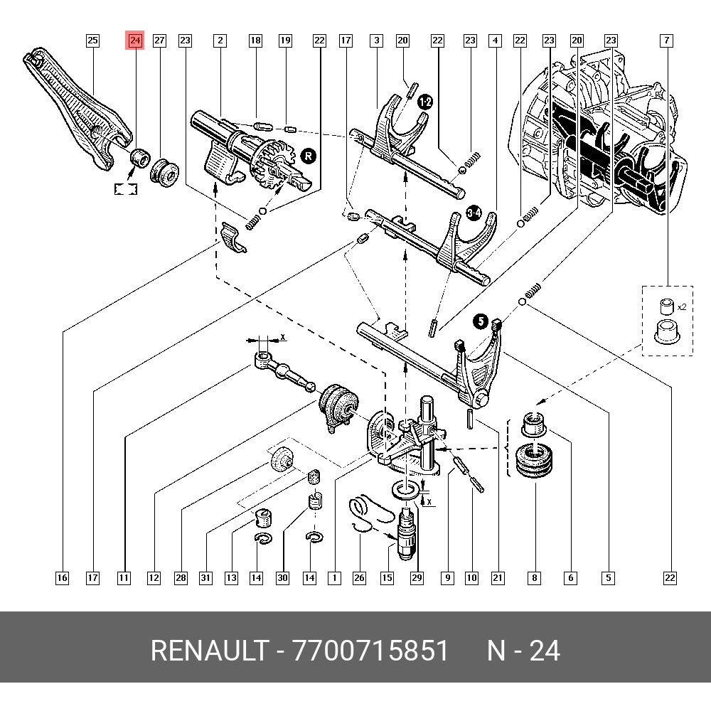 Втулка вилки выключения сцепления кпп renault 19/21/clio RENAULT ...