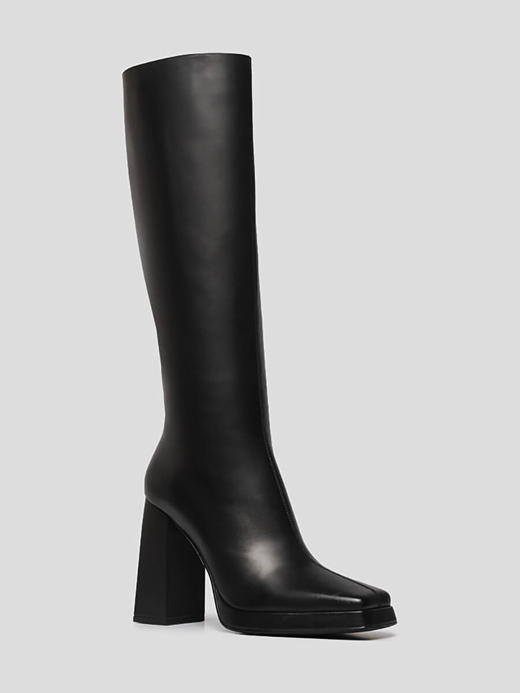 Сапоги Женский BASCONI, размер 39 черный лакированный никел, черный Демисезон Стандартный ...