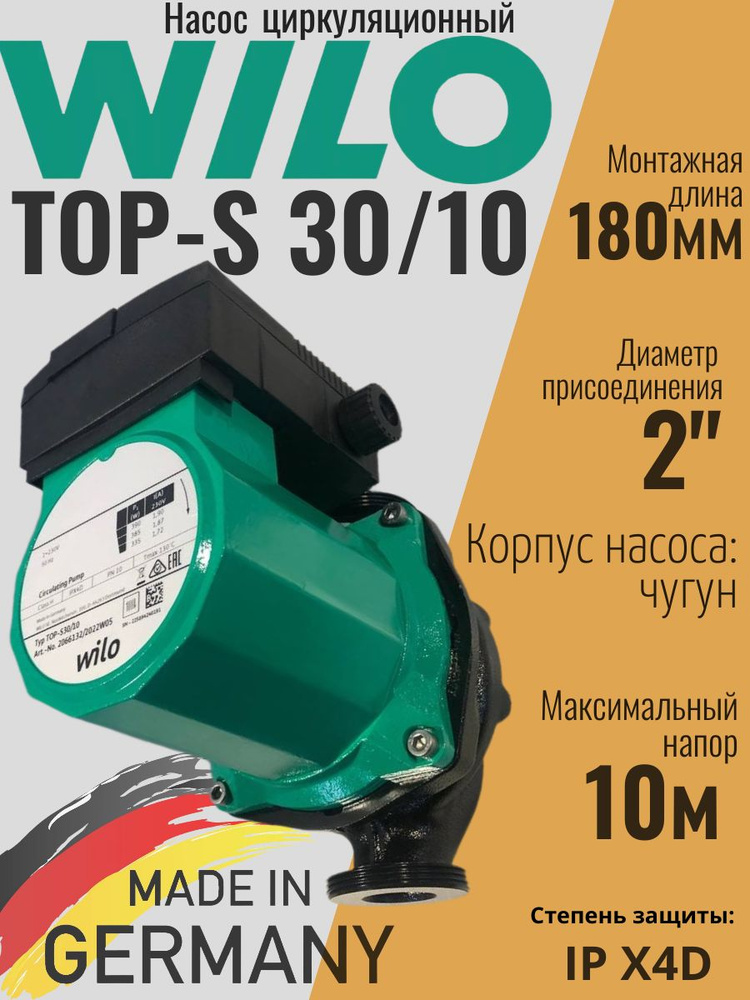 Циркуляционный насос Wilo Насос циркуляционный TOP-S 30/10 EM монтажная ...