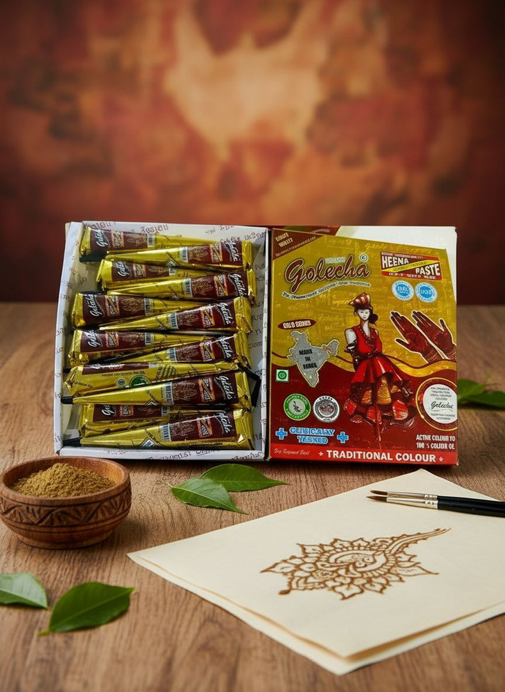 Golecha Henna for mehendi brown Хна для мехенди в конусе Натуральная ...