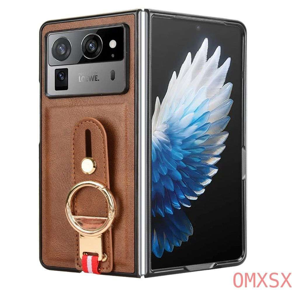 Чехол для Tecno Phantom V Fold2 5G в ретро-стиле с кольцом и ремешком ...