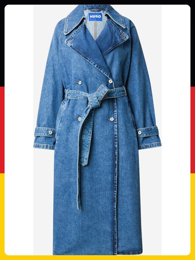 Плащ Женский HUGO голубой, размер 44, 46 Не указана Демисезон купить c ...