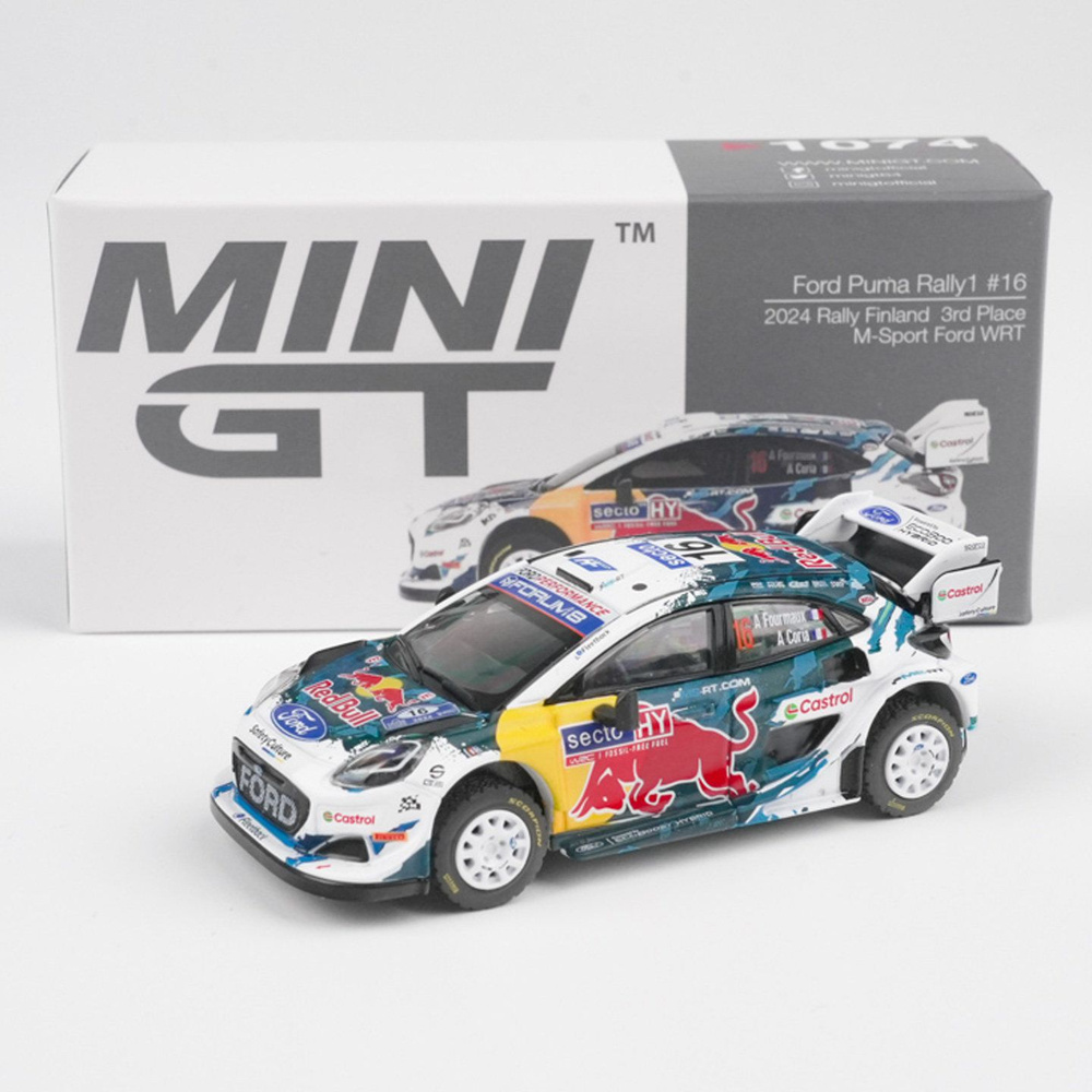 Машинка MINI GT 1/64 #1074 Ford Puma Rally1 #16 M-Sport Ford WRT 2024 ...